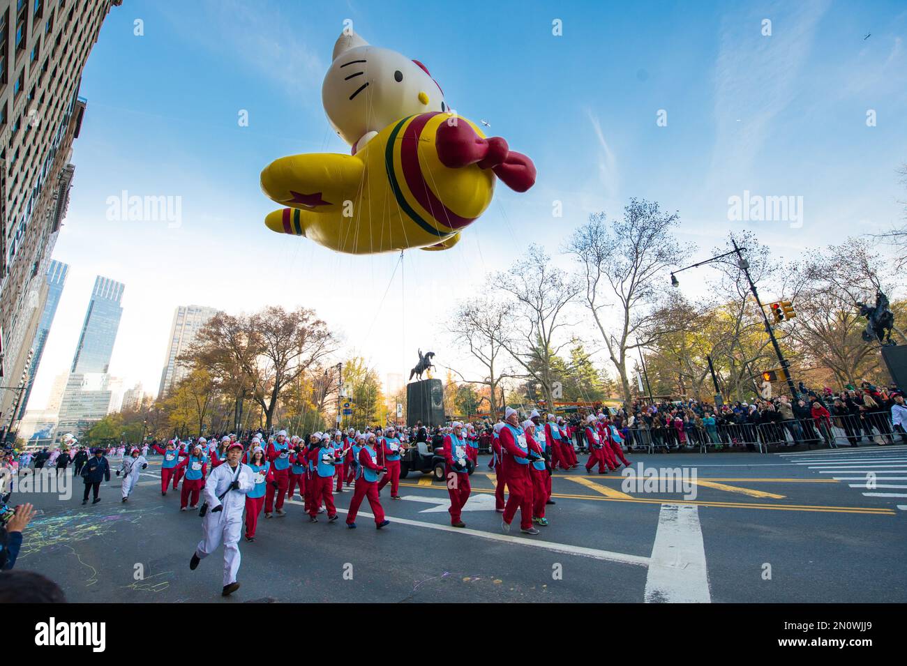 A Hello Kitty parade float is seen on 59th street at the Macy's ...
