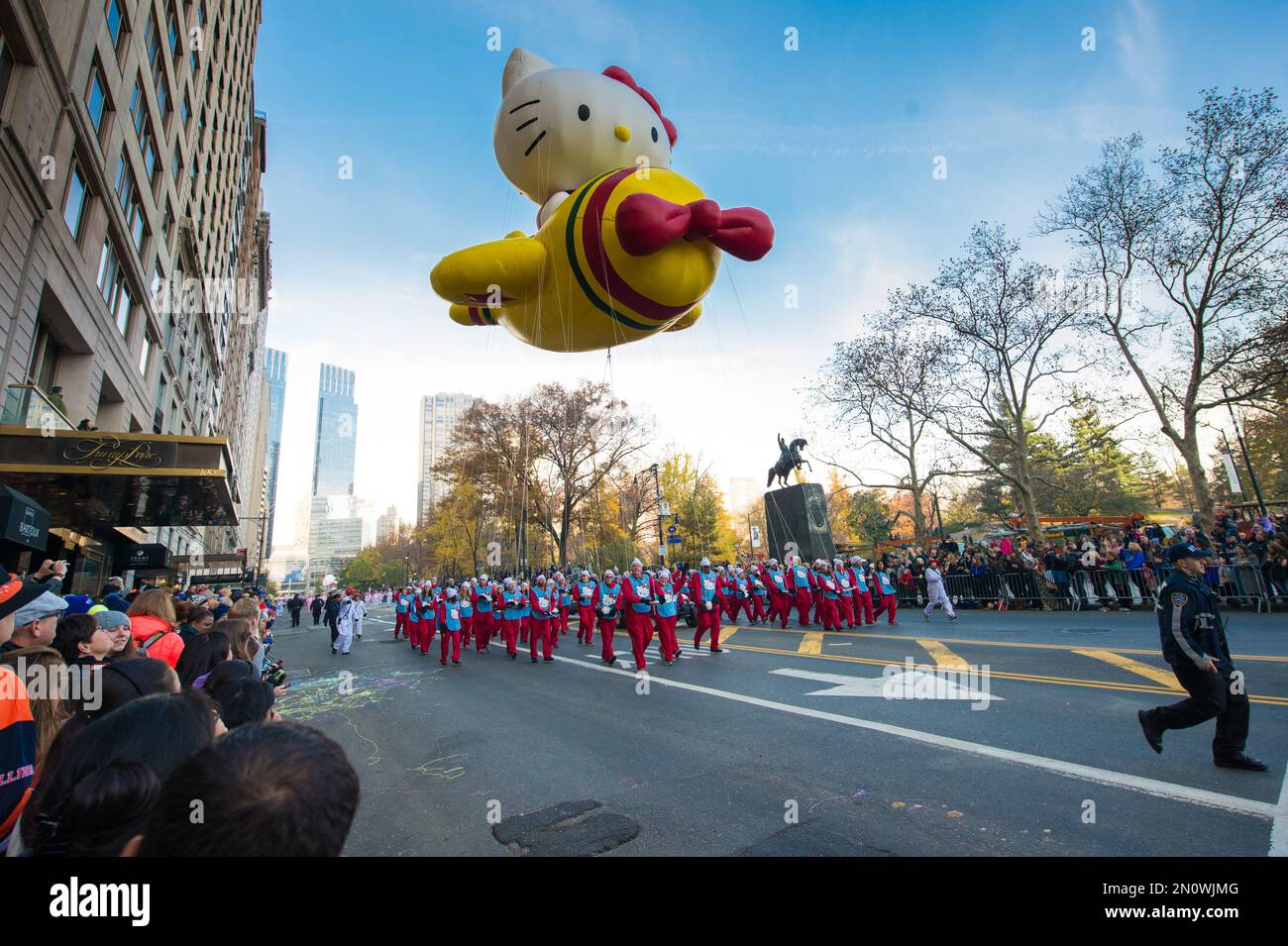 A Hello Kitty parade float is seen on 59th street at the Macy's ...