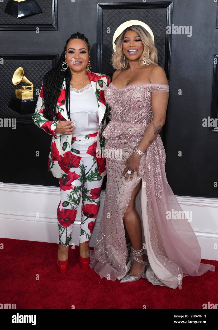 Cheryl "Salt" James, left, and Sandra "Pepa" Denton arrive at the 65th ...