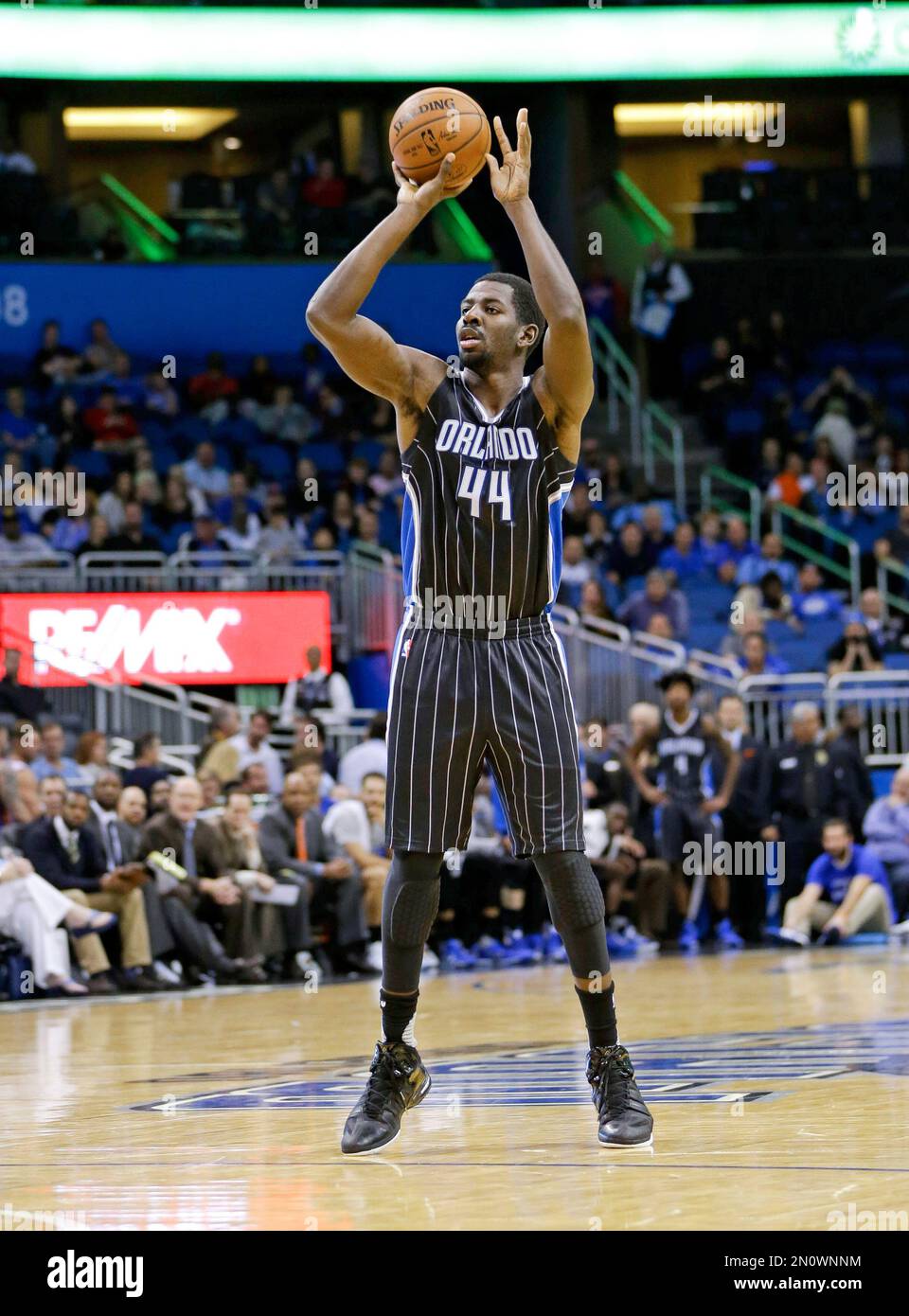 Orlando Magic forward Andrew Nicholson (44) takes an open shot against ...