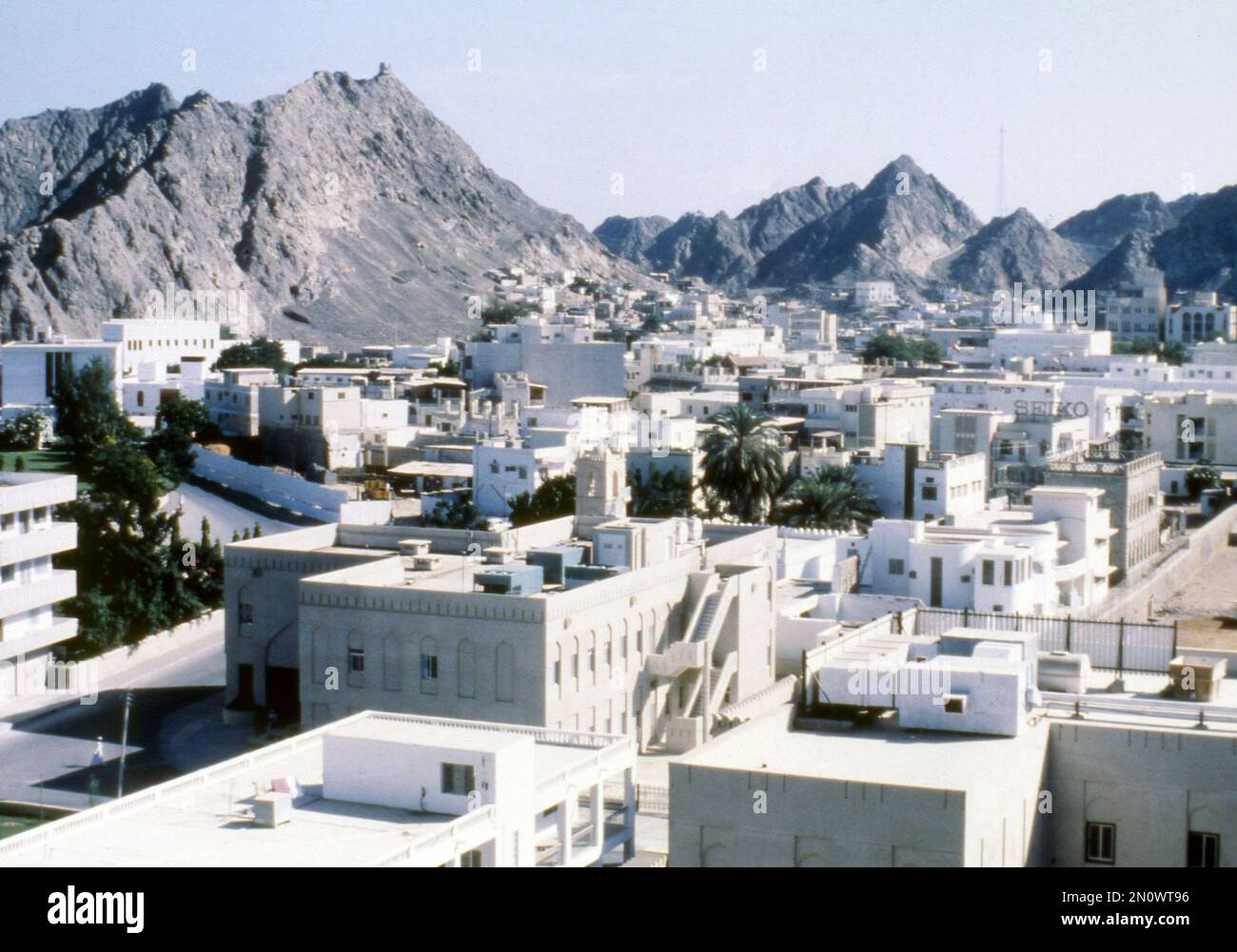 Skyline views of Muscat, Oman, in 1980. (Bill Foley/AP Photo Stock ...
