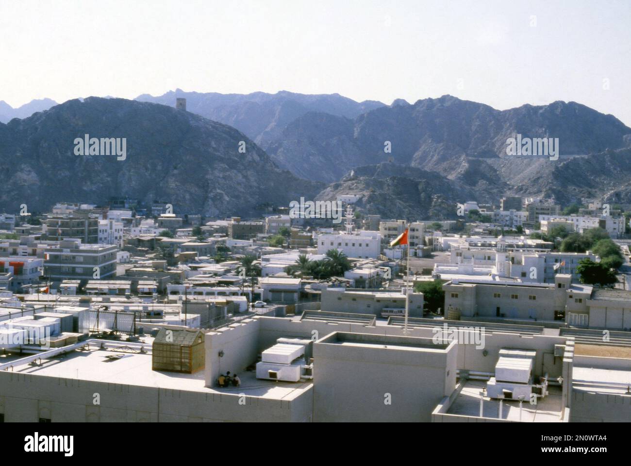 Skyline views of Muscat, Oman in 1980. (Bill Foley/AP Photo Stock Photo ...