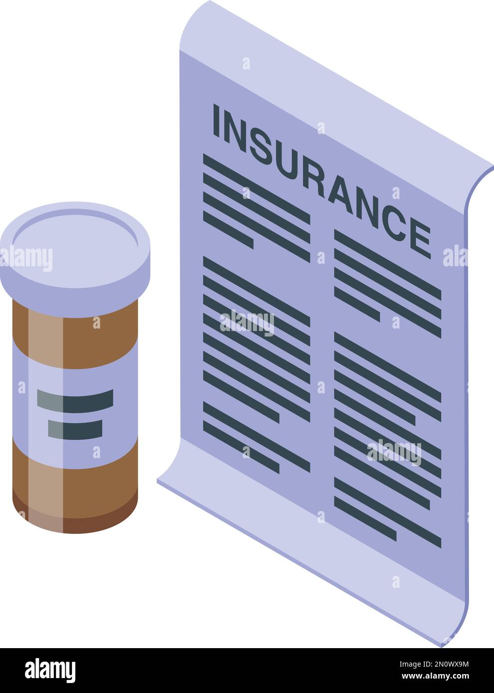 Insurance paper icon isometric vector. Medical card. Care patient Stock ...