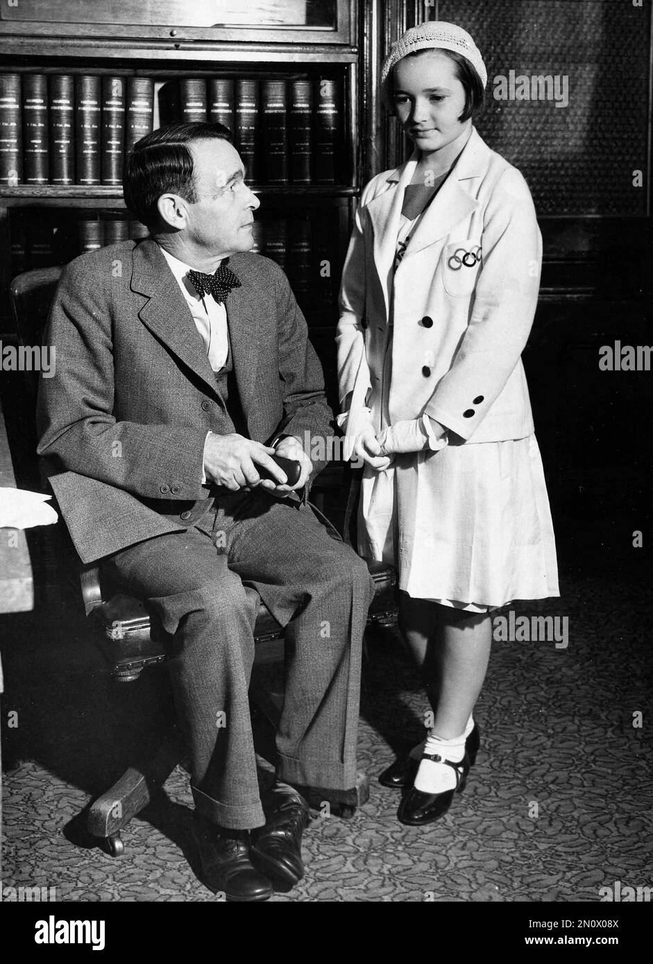 Judge Clement L. Shinn, speaks to Thomasina Mix, ten-year-old daughter ...