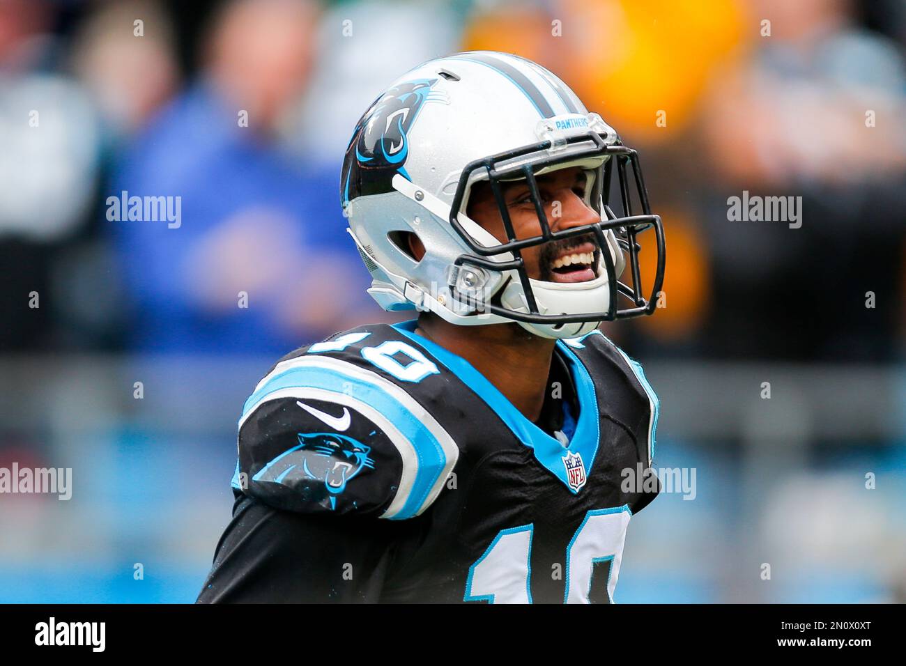 Carolina Panthers wide receiver Corey Brown (10) reacts after making a ...