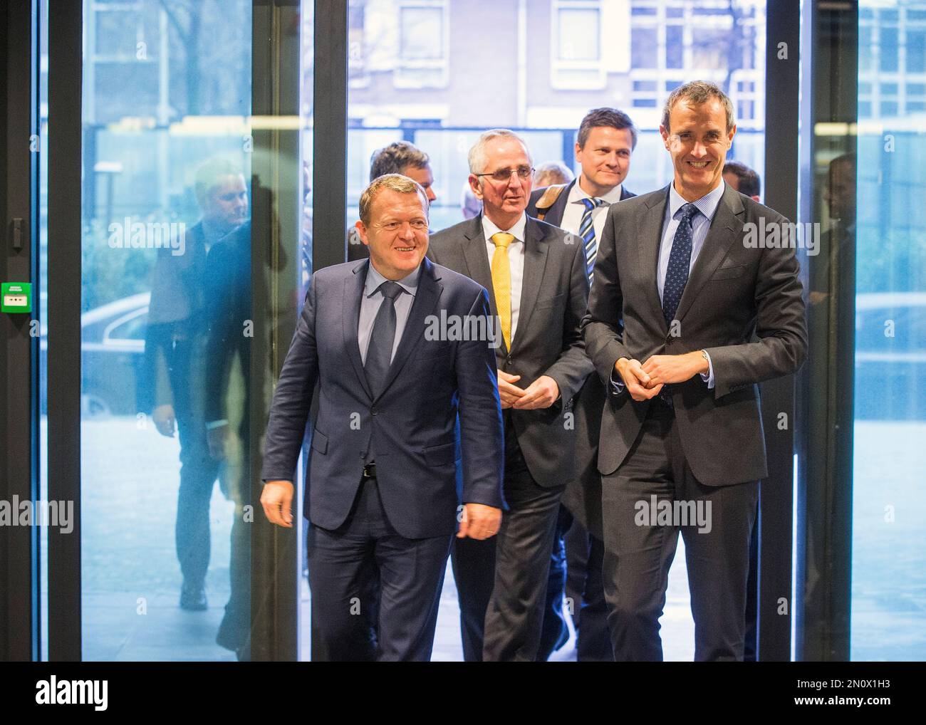 Danish Prime Minister Lars Lokke Rasmussen, left, and Europol director ...