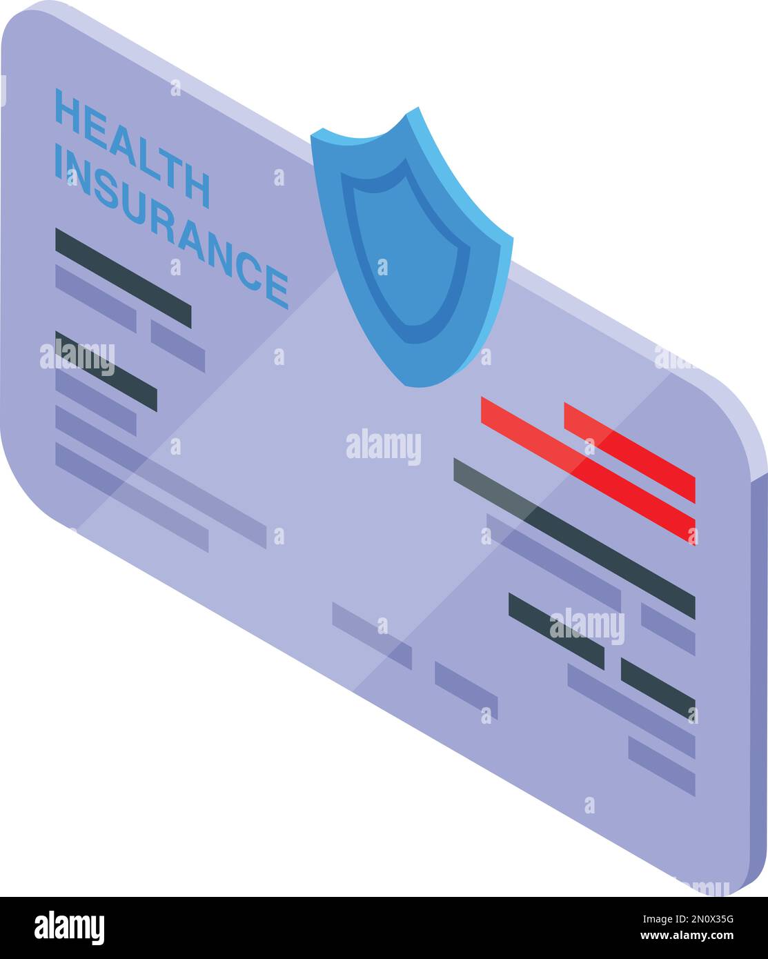 Health card icon isometric vector. Insurance card. Medical life Stock ...