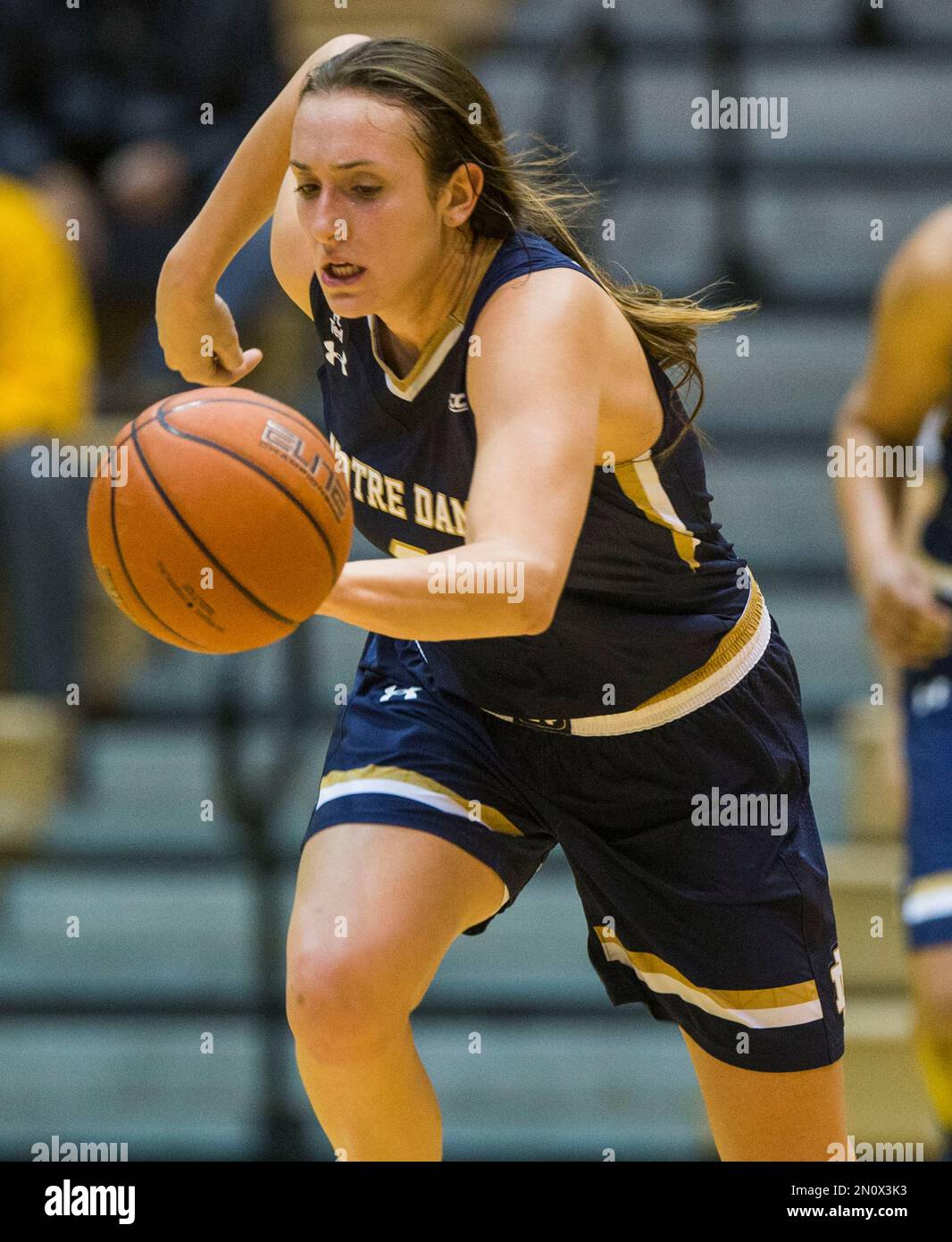 Notre Dame’s Marina Mabrey (3) drives downcourt after making a steal in ...