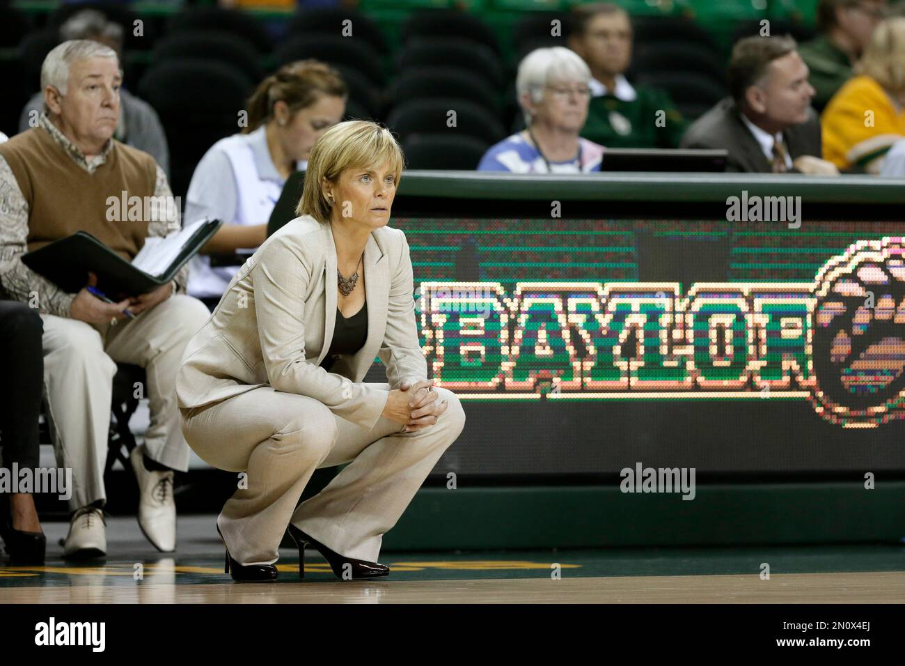 Baylor head coach Kim Mulkey watches play against Southern Miss during ...