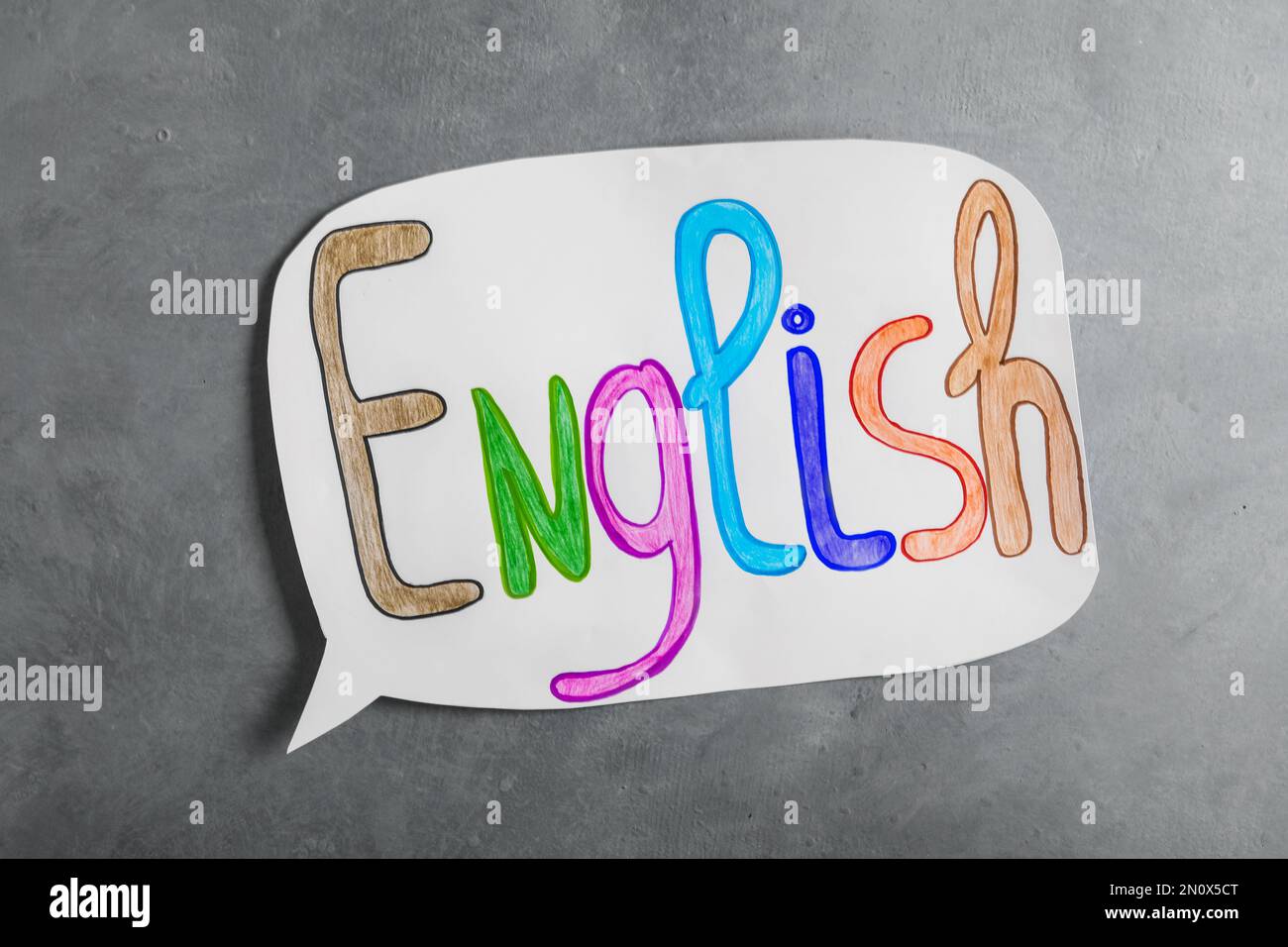 The Word English In Bubble Letters