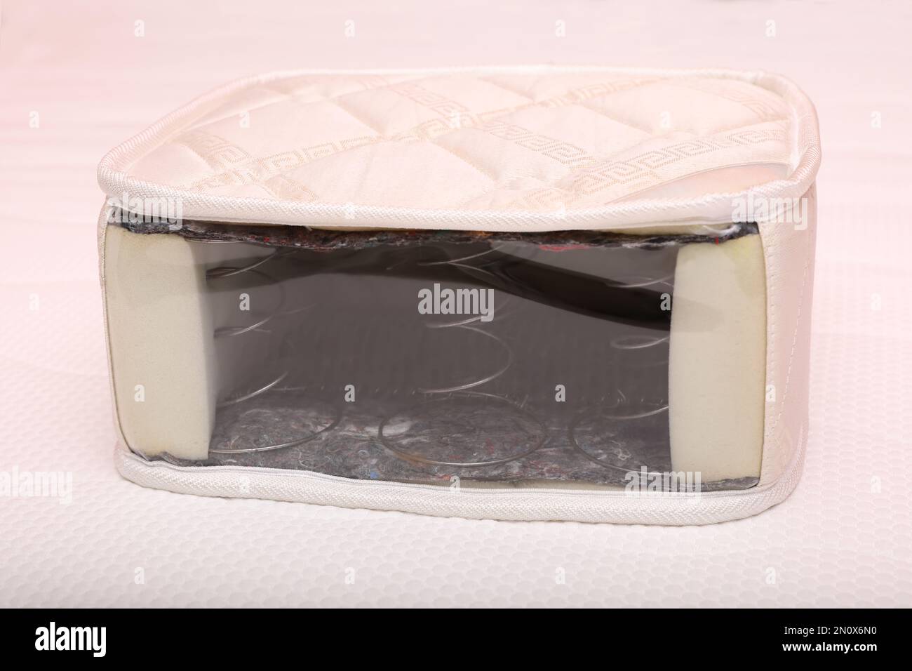 Sample of modern orthopedic mattress on textile Stock Photo - Alamy