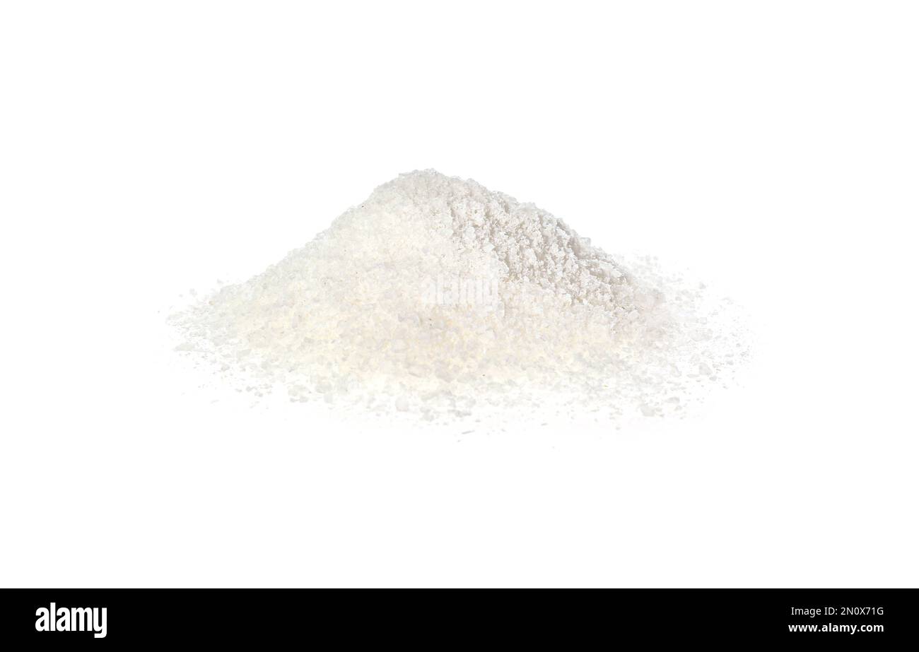 Pile of natural salt isolated on white Stock Photo - Alamy