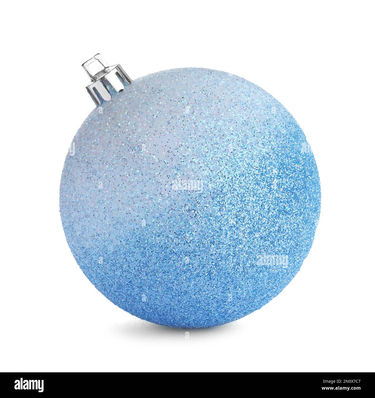 Beautiful light blue Christmas ball isolated on white Stock Photo - Alamy