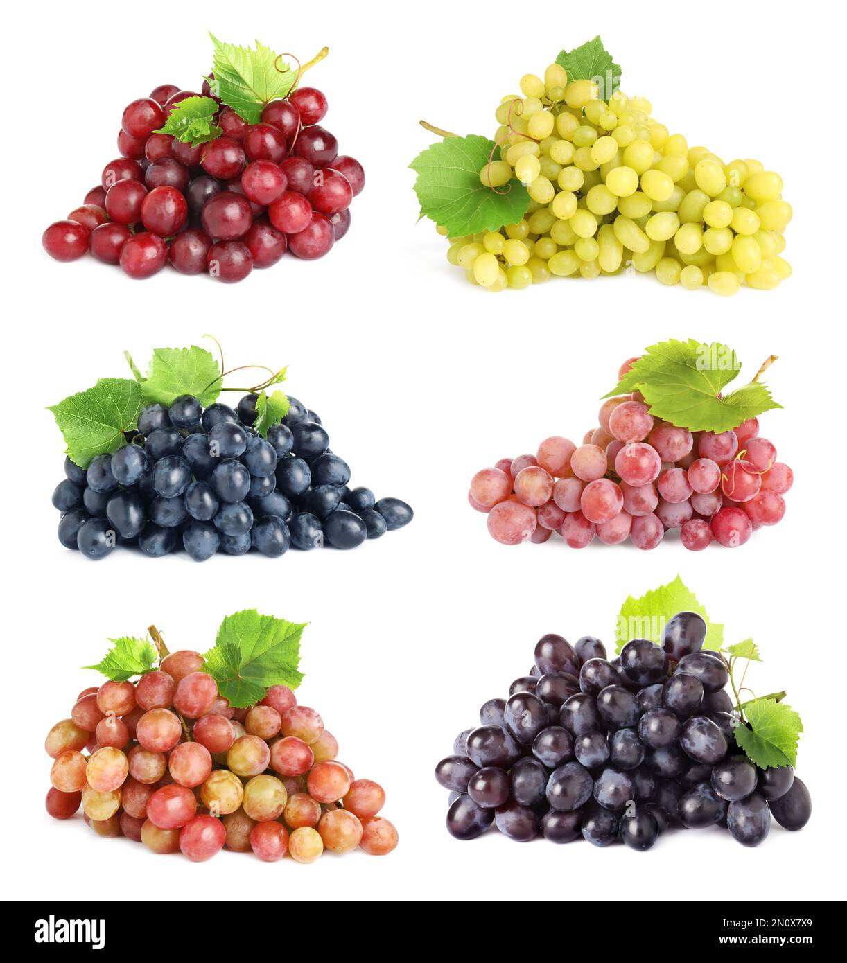 Set of fresh grapes on white background Stock Photo - Alamy