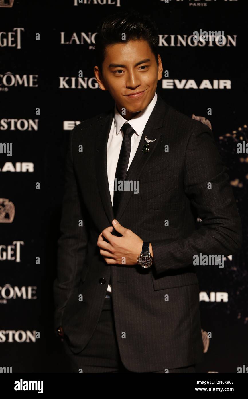 Taiwanese actor Darren Wang poses on the red carpet at the 52nd Golden ...