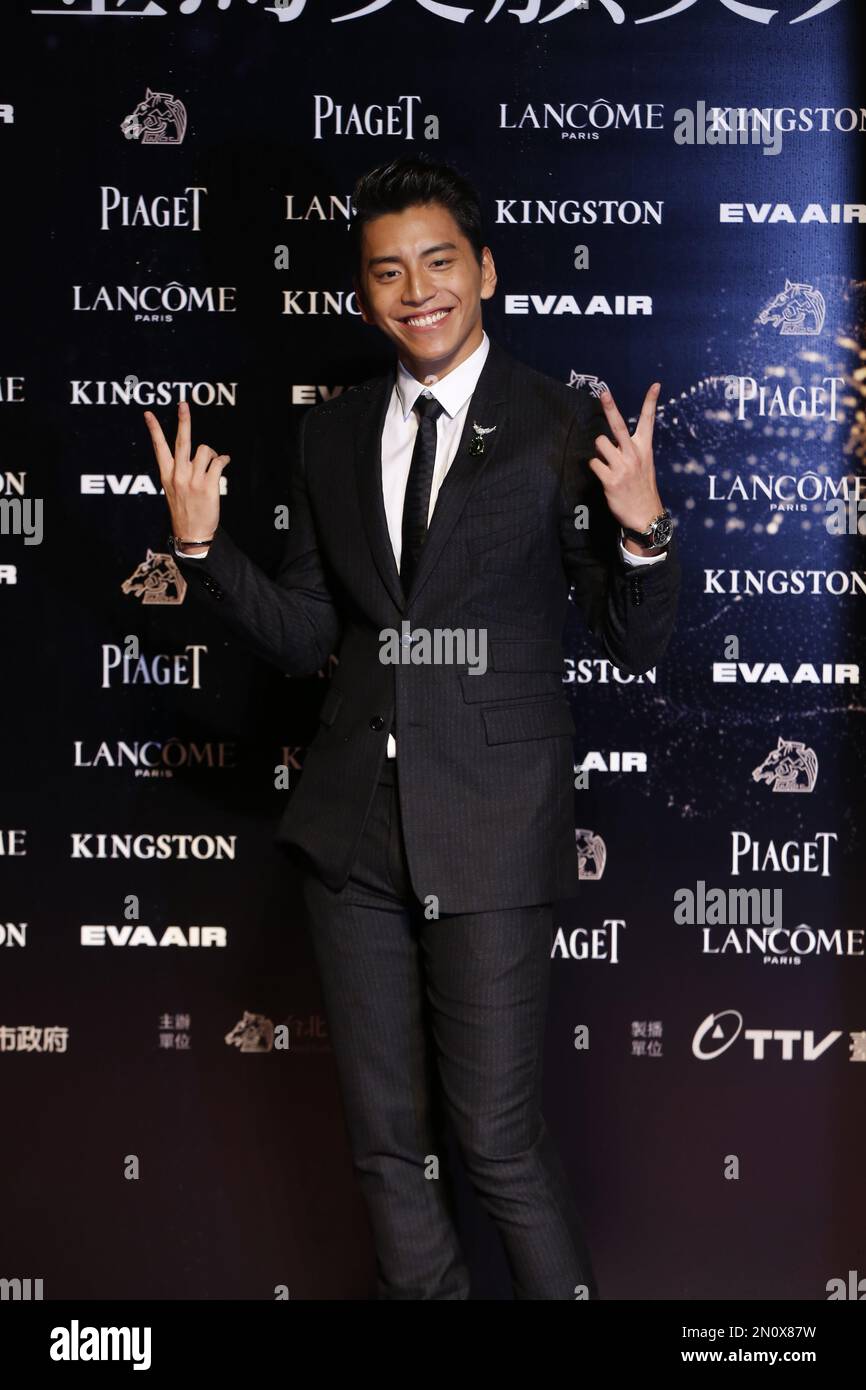 Taiwanese actor Darren Wang poses on the red carpet at the 52nd Golden ...