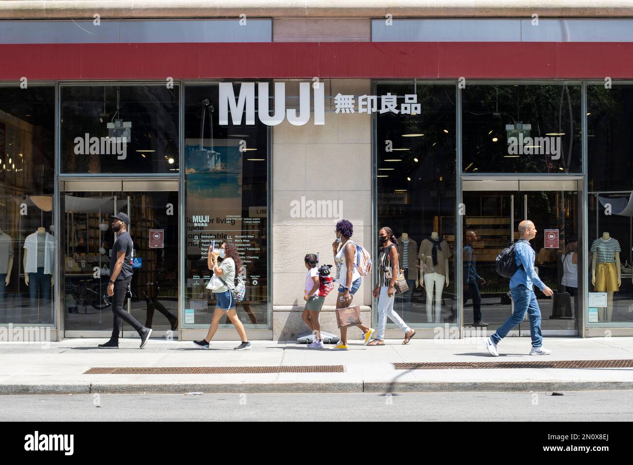 Front view of the MUJI store on the Fifth Avenue in Midtown Manhattan ...