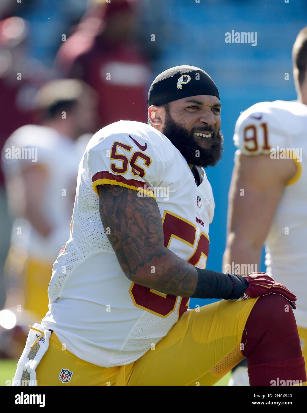 Washington Redskins' Perry Riley (56) before an NFL football game ...