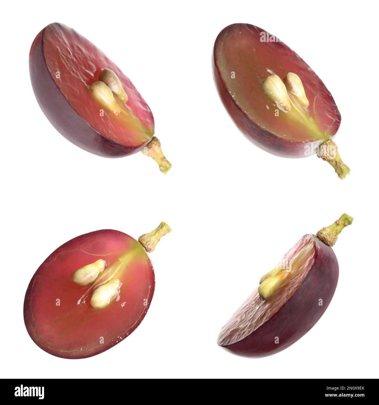 Set of cut grapes on white background Stock Photo - Alamy
