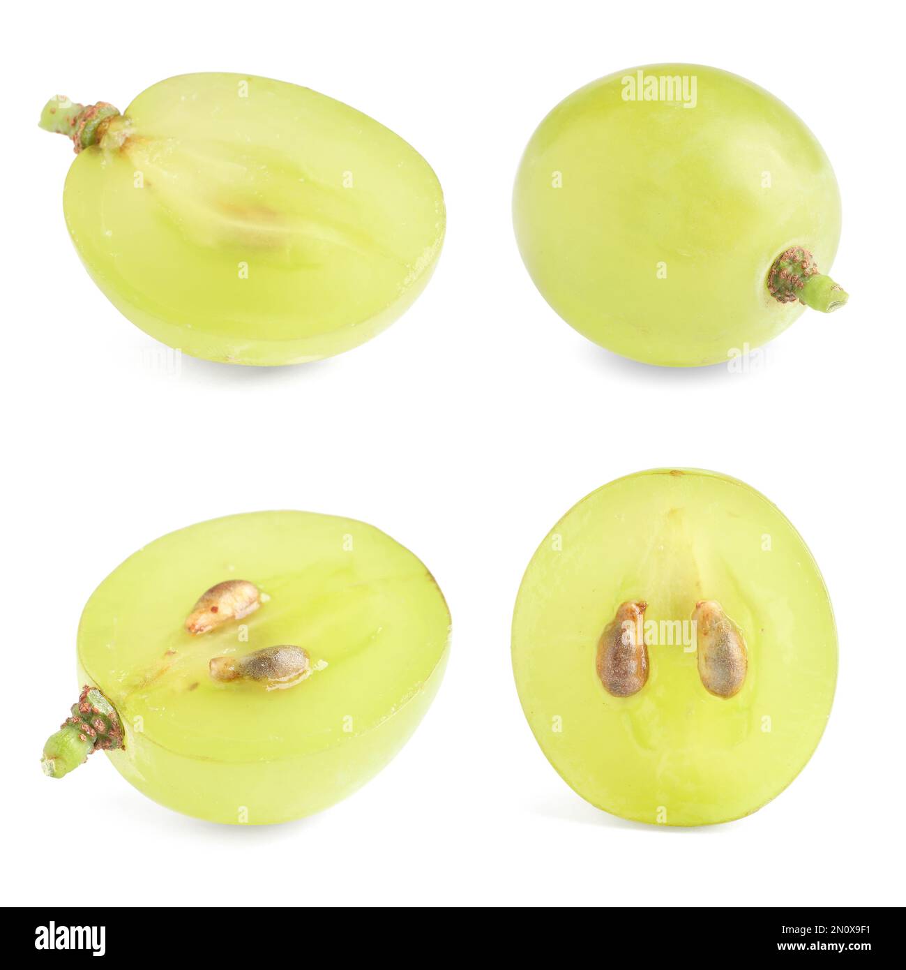 Set of cut and whole grapes on white background Stock Photo - Alamy