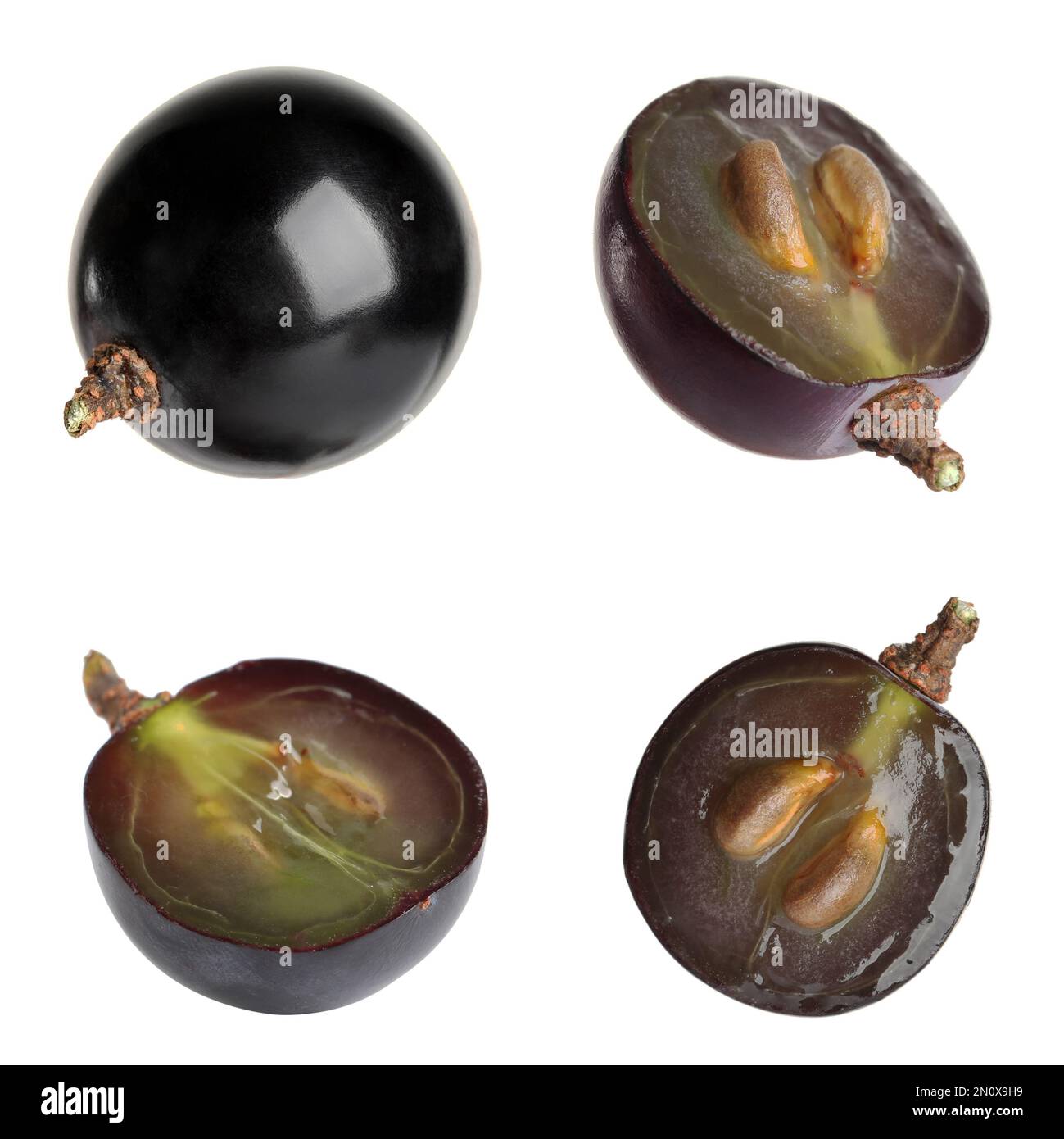 Set of cut and whole grapes on white background Stock Photo - Alamy