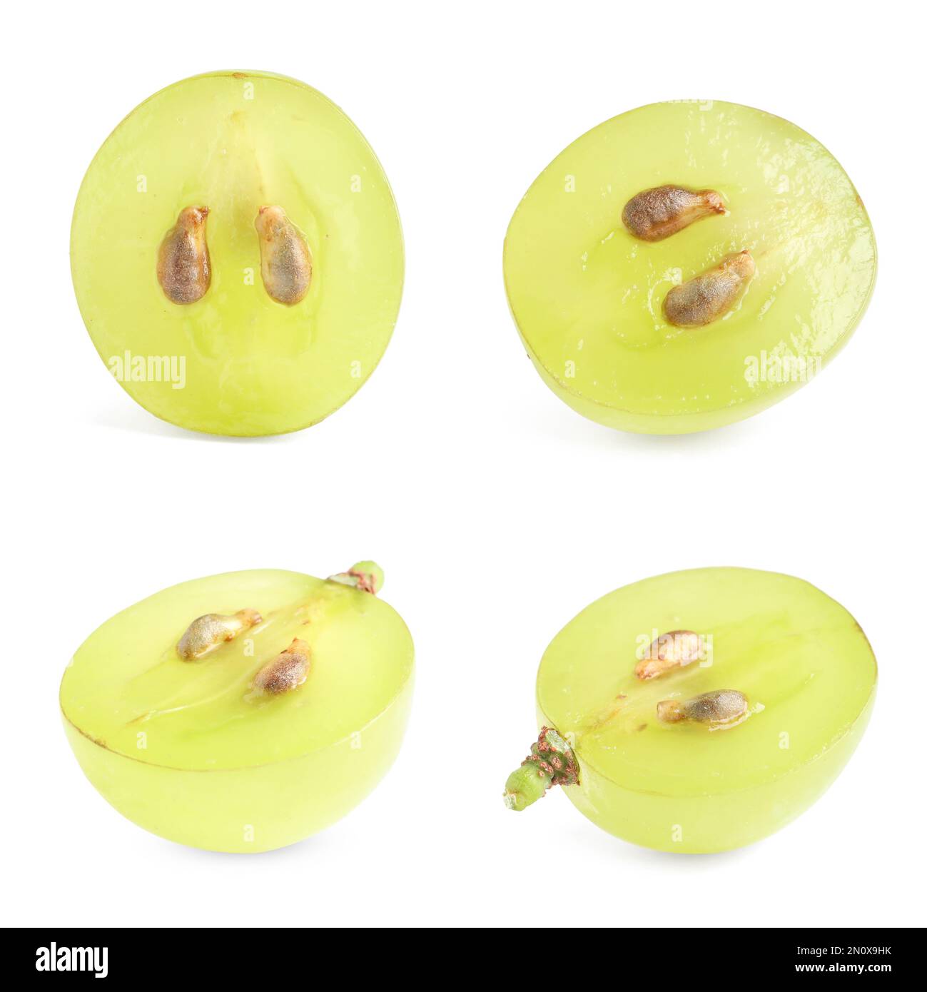 Set of cut grapes on white background Stock Photo - Alamy