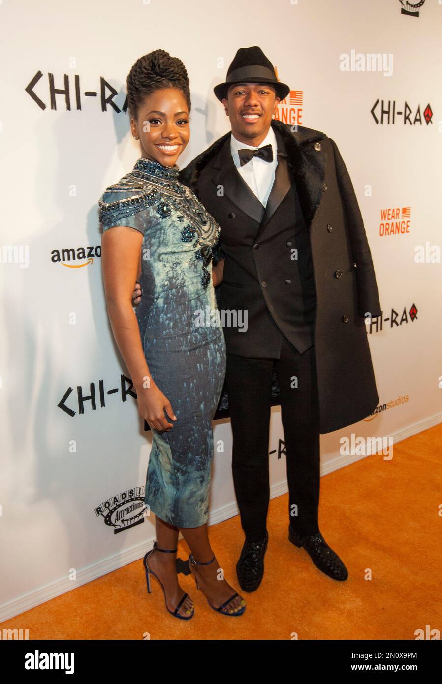 Teyonah Parris and Nick Cannon at the world premiere of “Chi-Raq” at ...