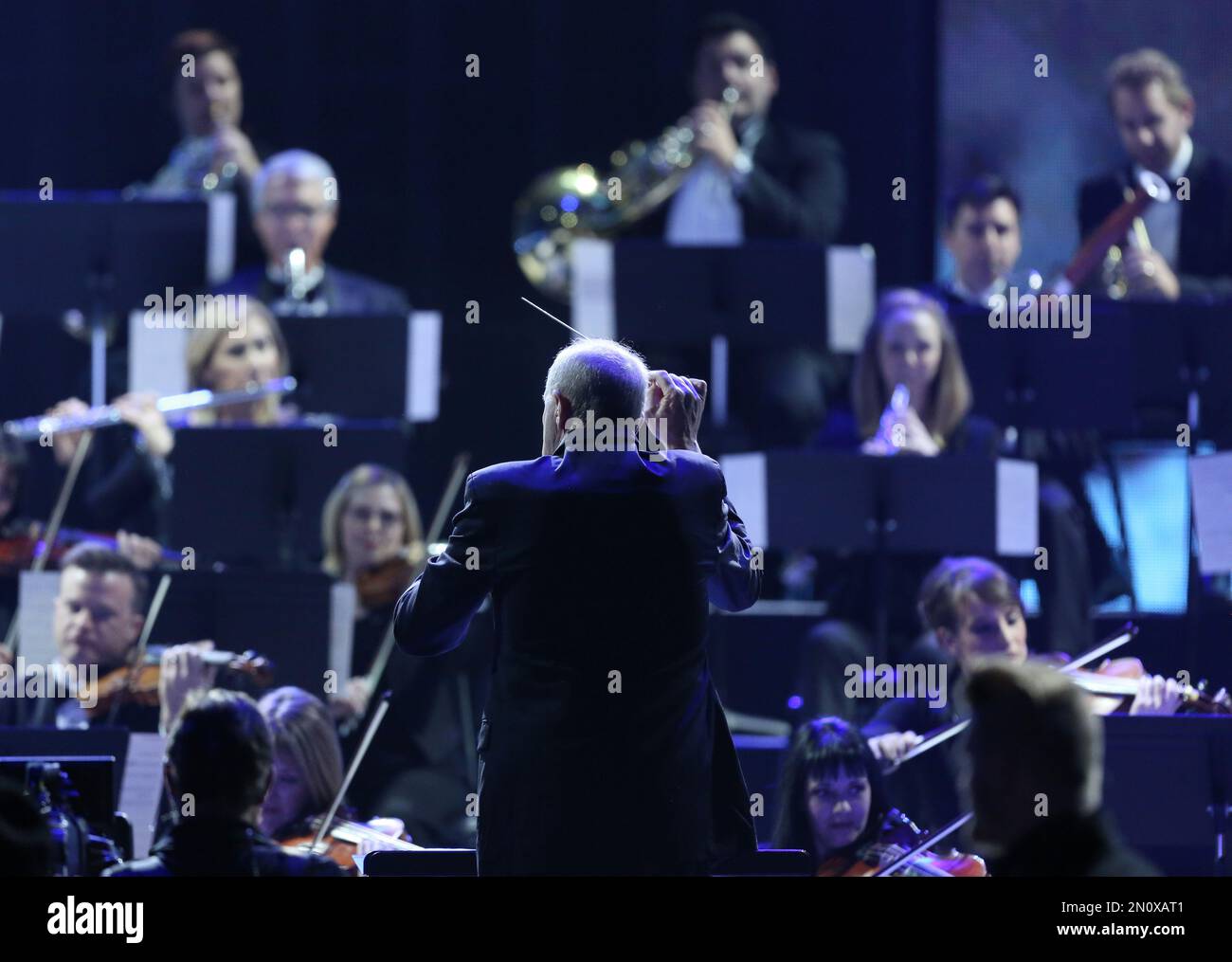 An orchestra performs a tribute to "Star Wars" at the American Music ...
