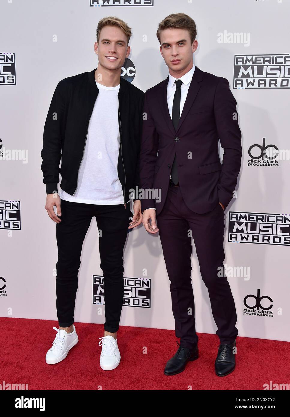 Austin Rhodes, left, and Aaron Rhodes arrive at the American Music ...