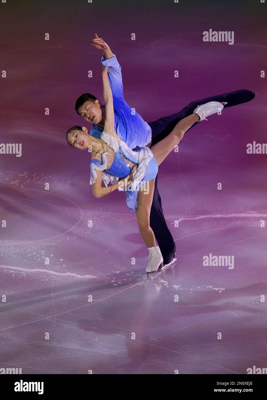 Peng Cheng and Zhang Hao, of China, perform during exhibition gala ...
