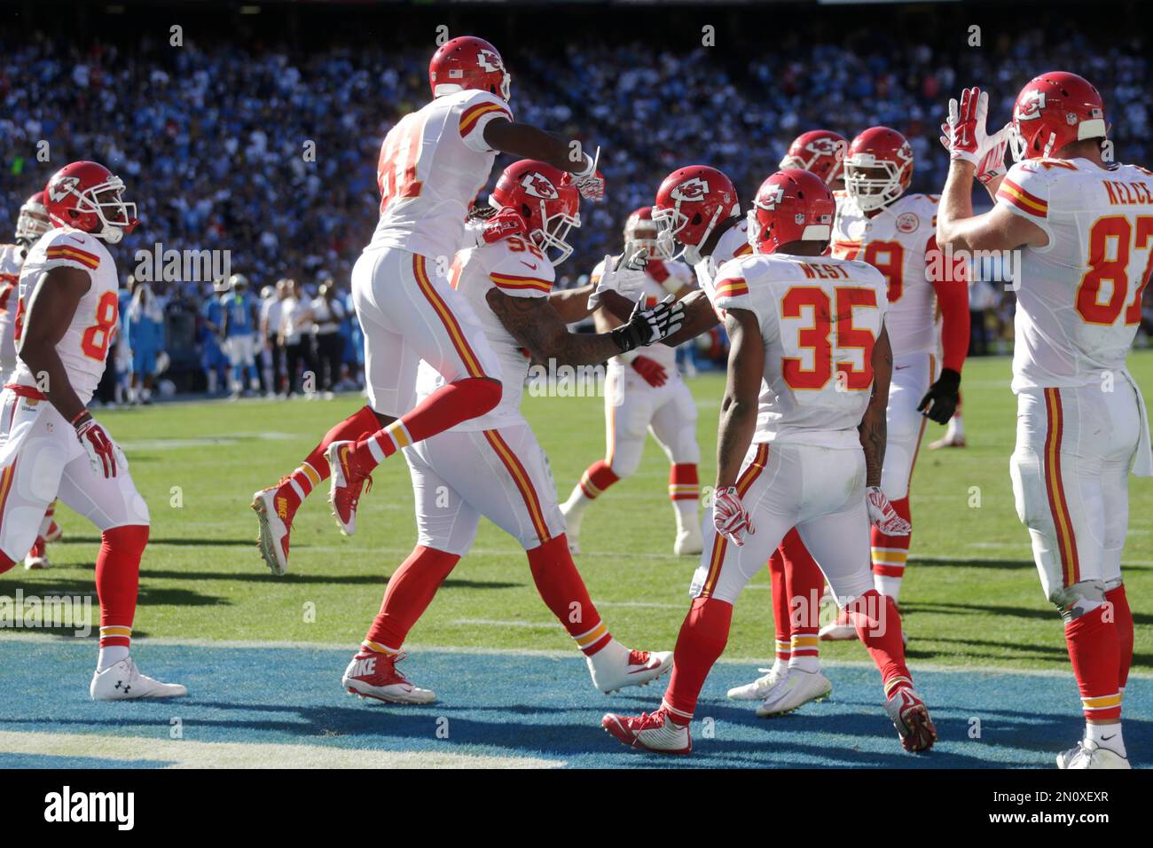 The Kansas City Chiefs' Dontari Poe, below, celebrates his touchdown ...