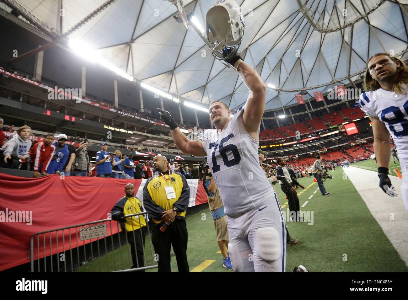 Indianapolis Colts offensive tackle Joe Reitz (76) walks off the field ...