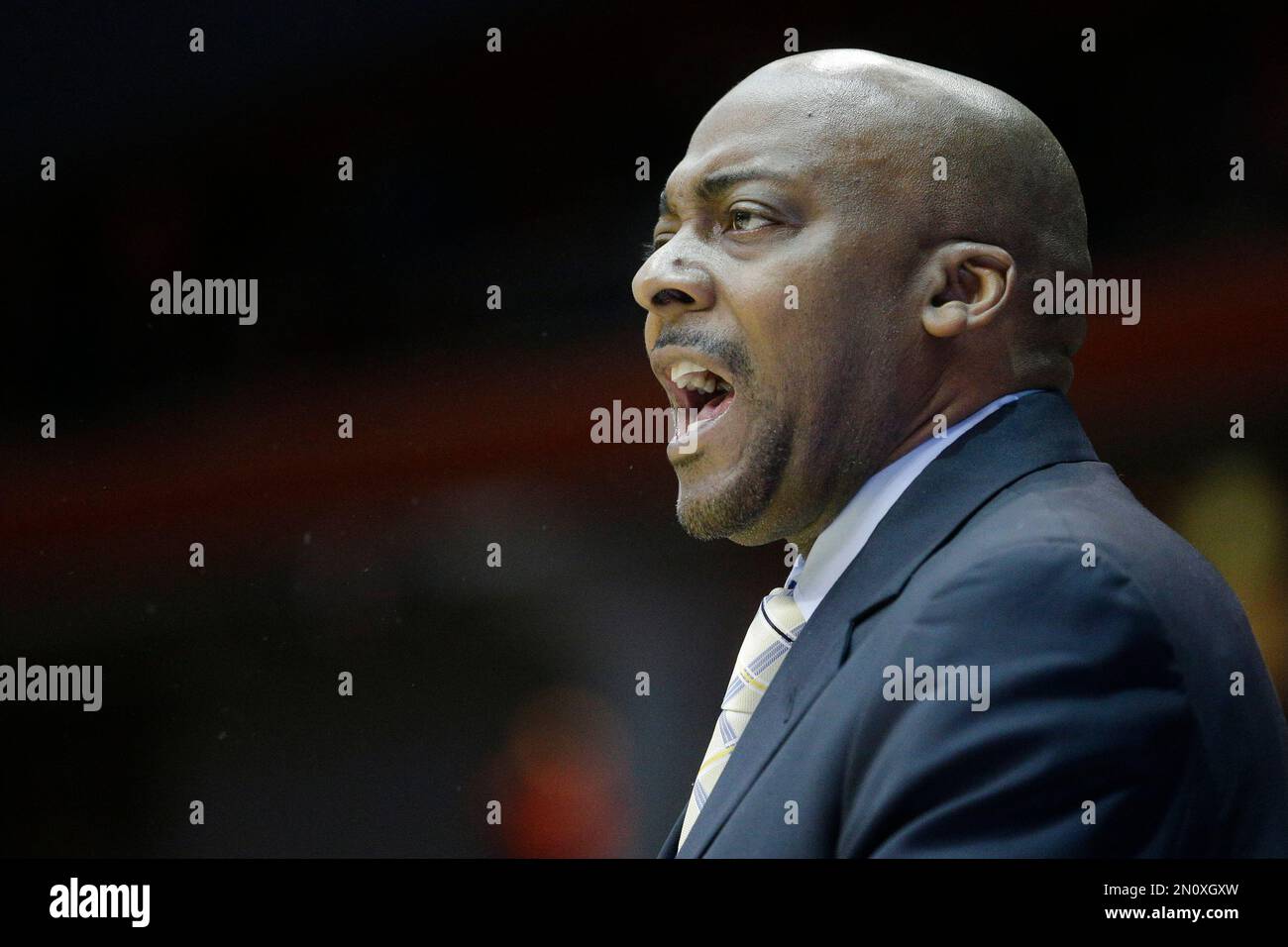 Arkansas-Pine Bluff's head coach George Ivory directs his players from ...