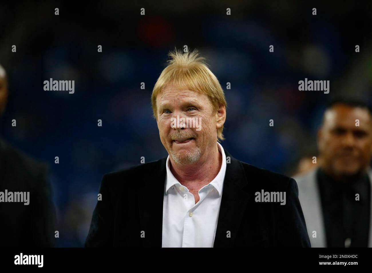 Oakland Raiders team owner Mark Davis walks on the field before an NFL ...