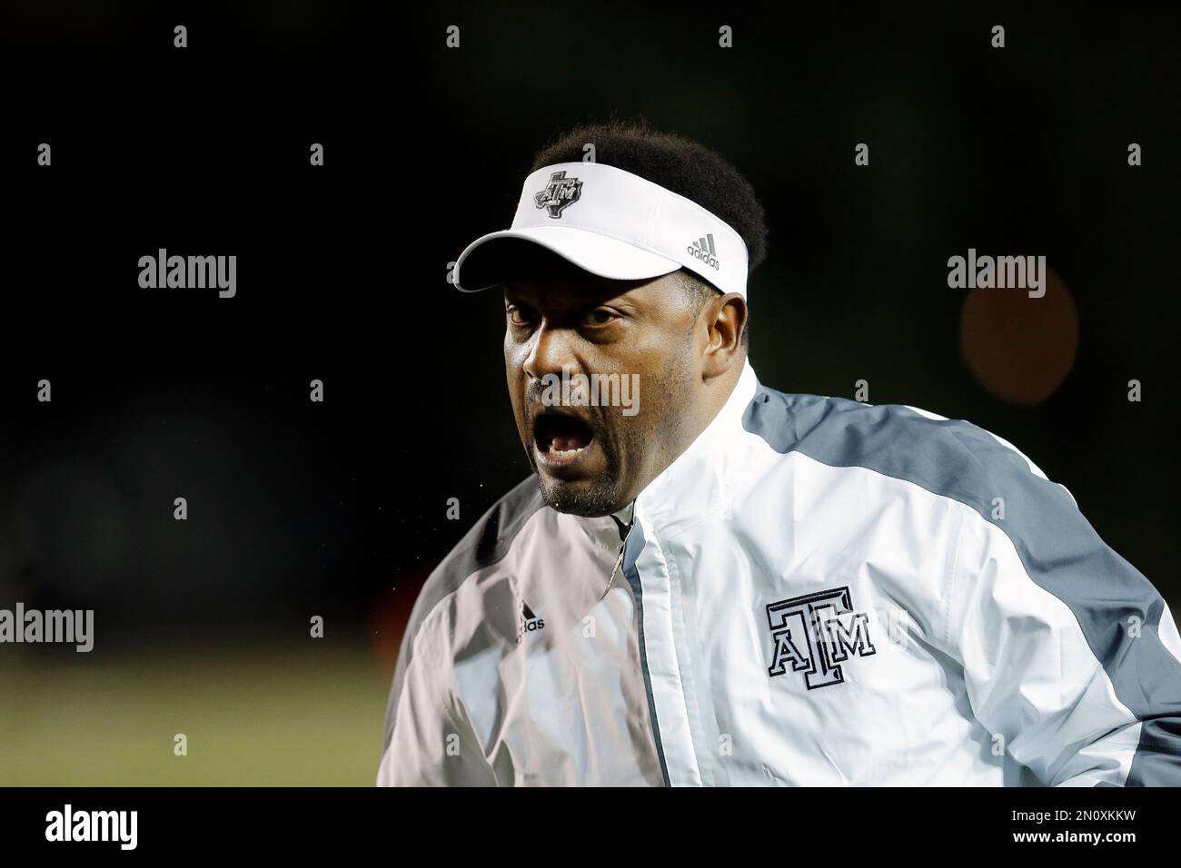 Texas A&M head coach Kevin Sumlin watches the action in the first half ...