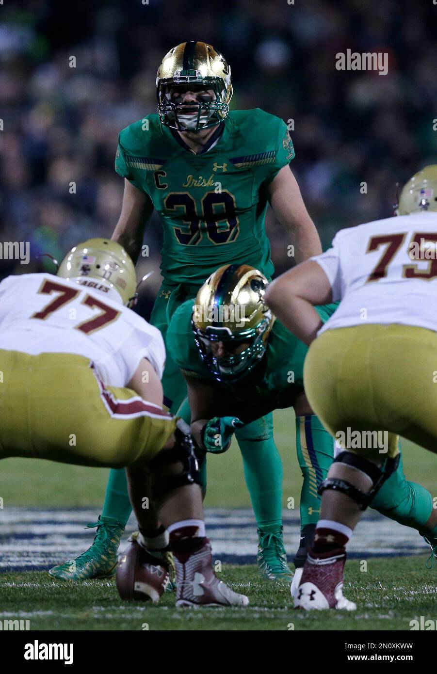 Notre Dame linebacker Joe Schmidt (38) during the first half of the ...