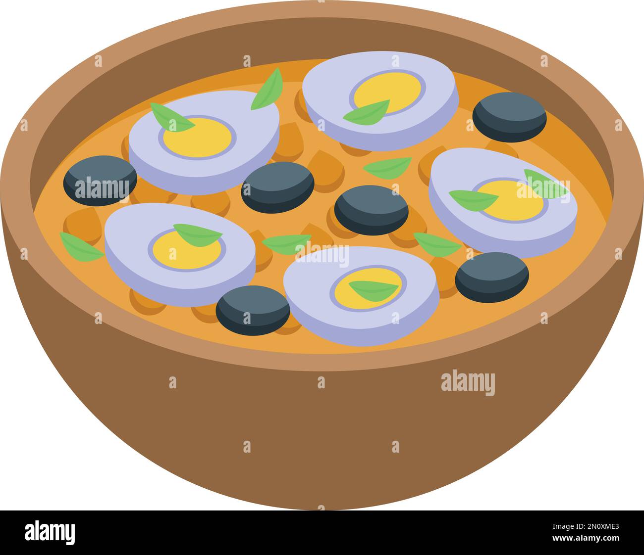 Portuguese egg soup icon isometric vector. Cod food. Meal menu Stock ...