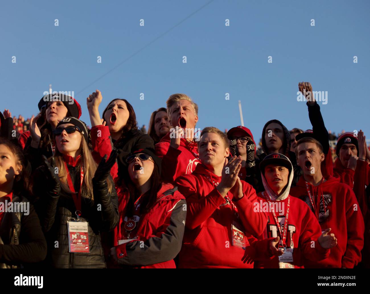 Utah fans cheer in the second half of an NCAA college football game ...
