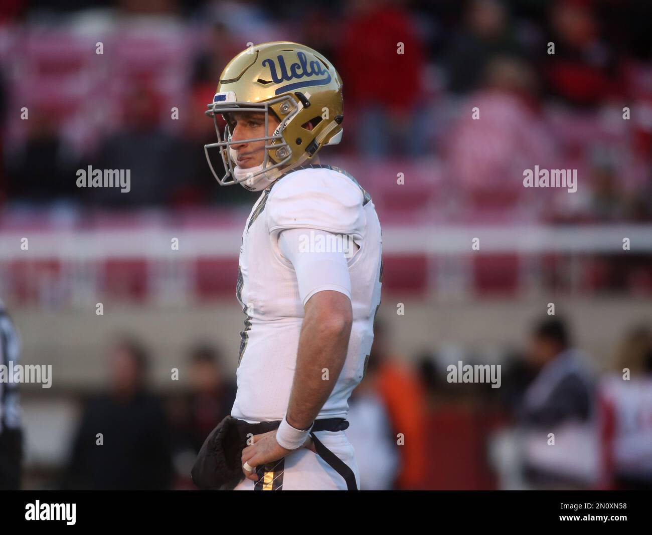 UCLA quarterback Josh Rosen stands on the field before a play in the ...