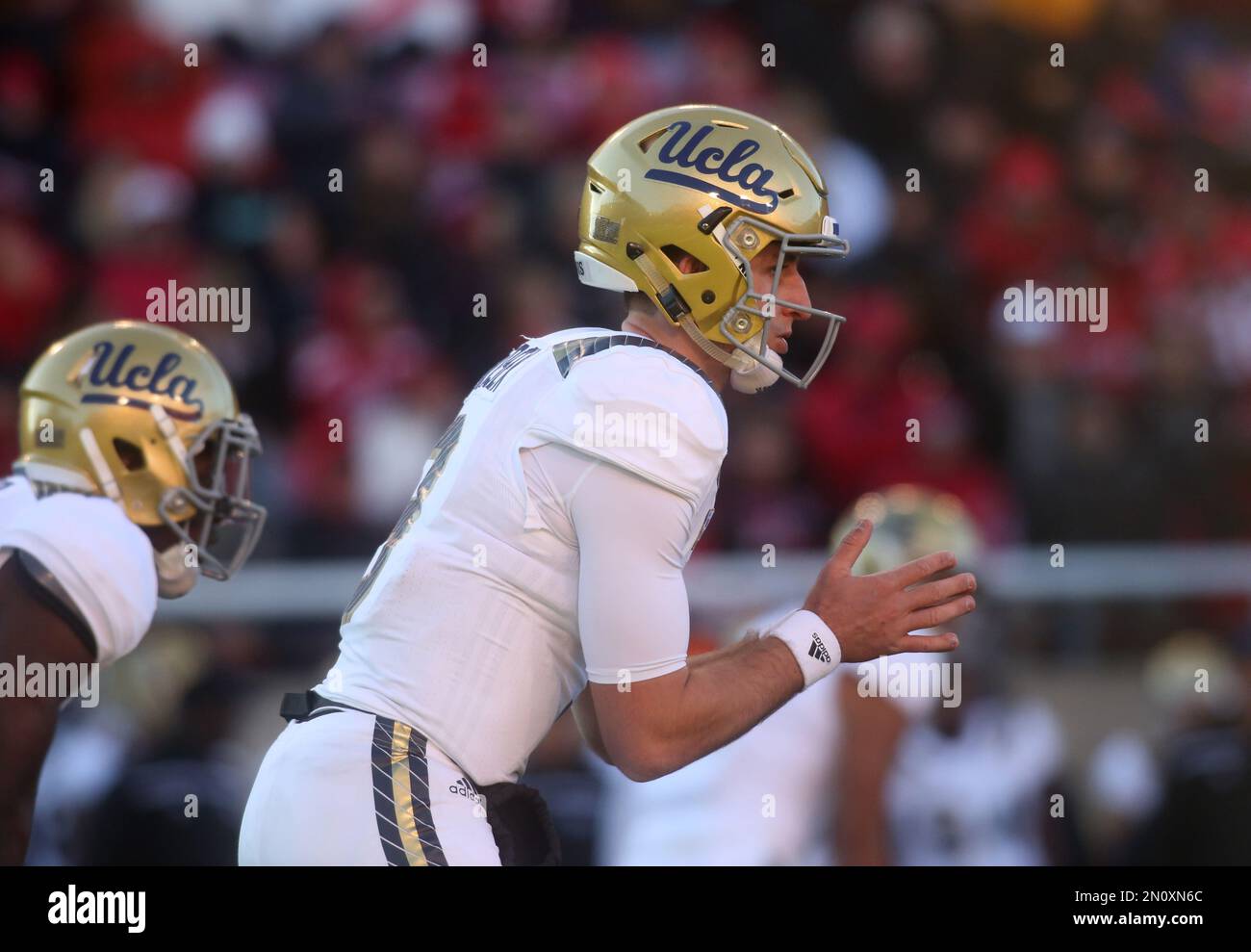 UCLA quarterback Josh Rosen waits for the snap before a play in the ...