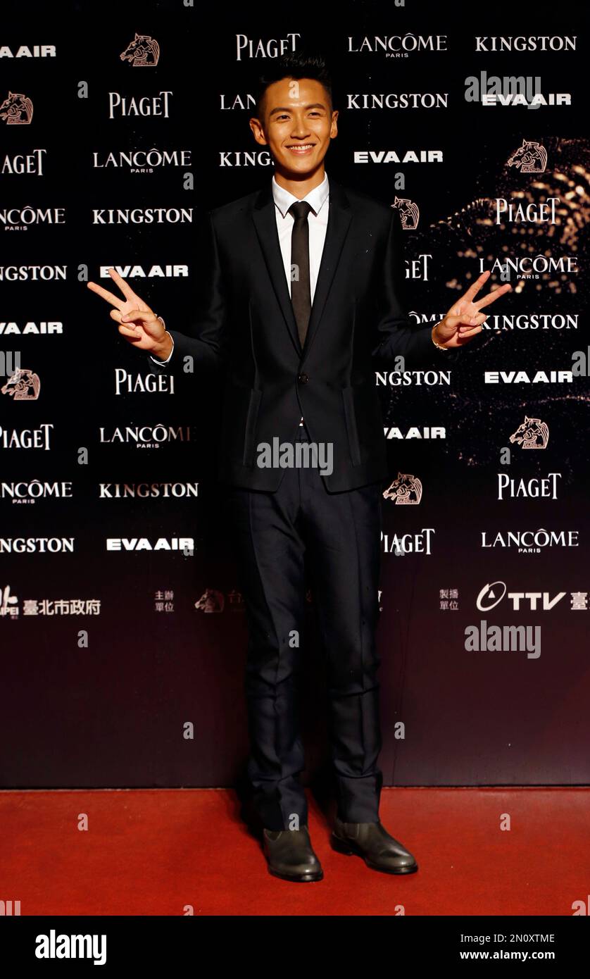 Taiwanese actor Kai Ko poses on the red carpet at the 52nd Golden Horse ...