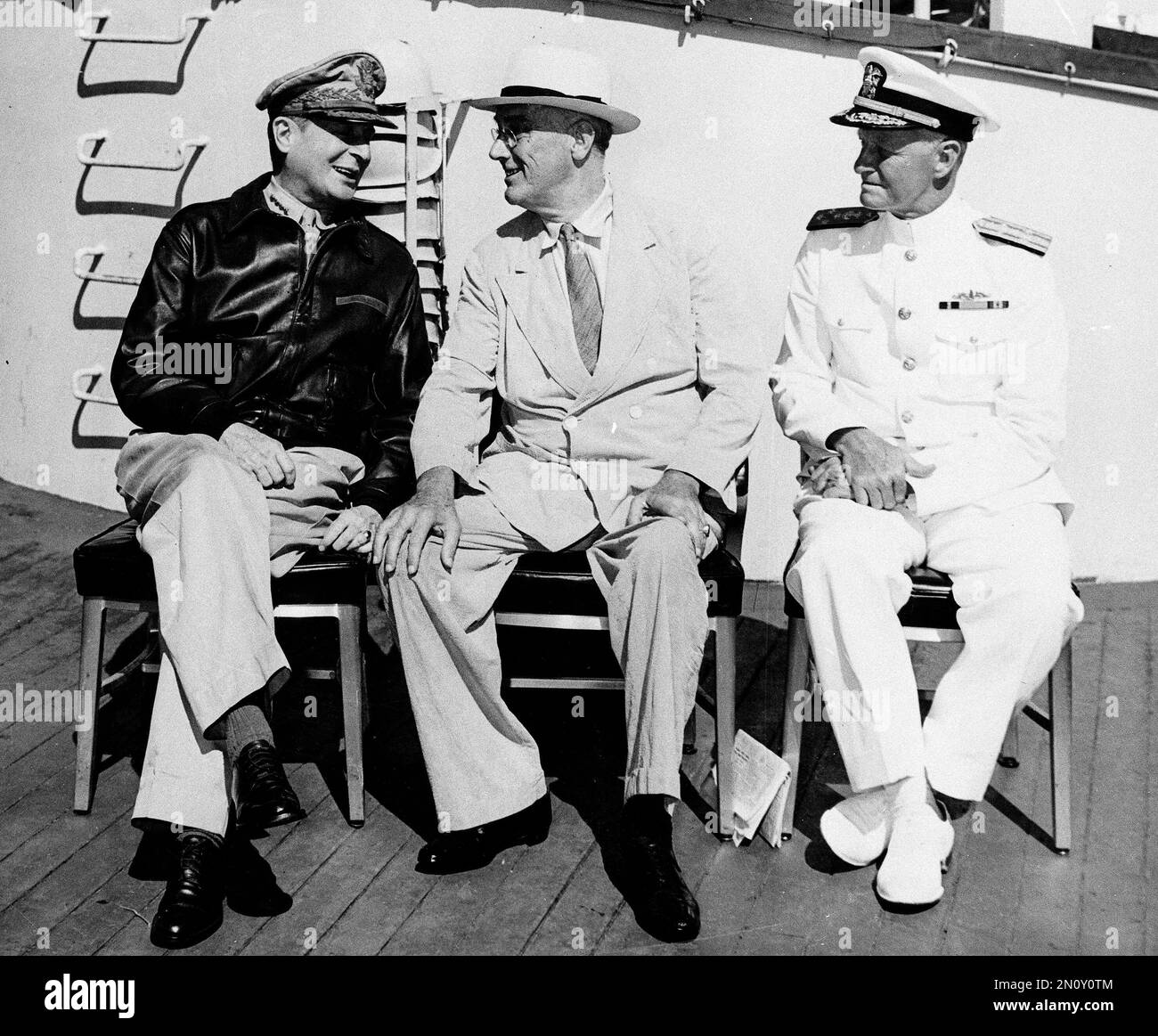In this photo provided by the U.S. Navy, President Franklin D ...