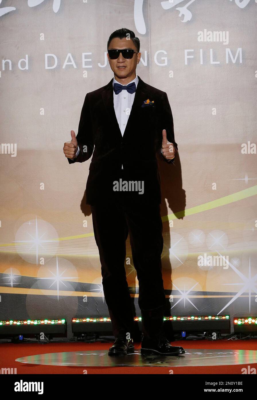 Chinese actor Sun Honglei poses for a photo call during the Daejong ...