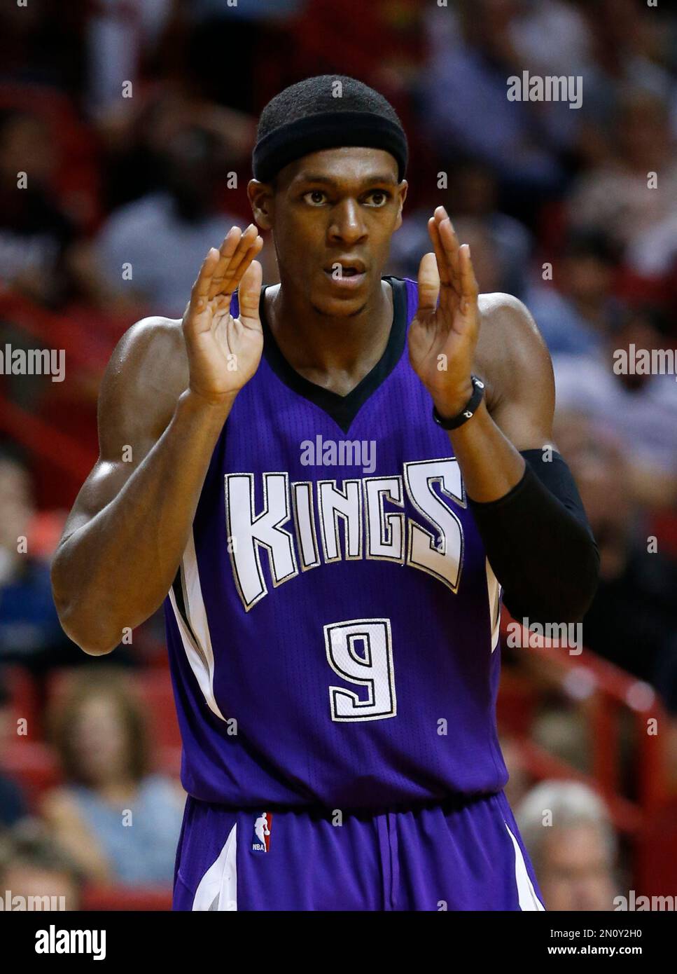 Sacramento Kings guard Rajon Rondo is shown during the second half of ...