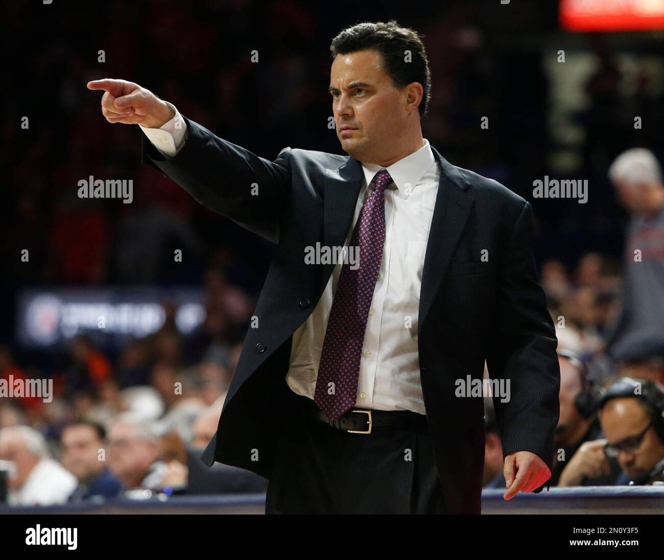 Arizona head coach Sean Miller during the first half of an NCAA college ...