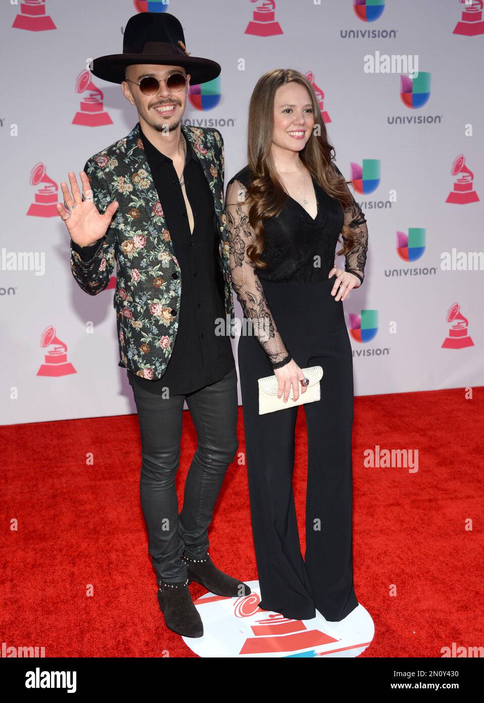 Jesse Huerta, left, and Joy Huerta, of Jesse & Joy, arrive at the 16th ...