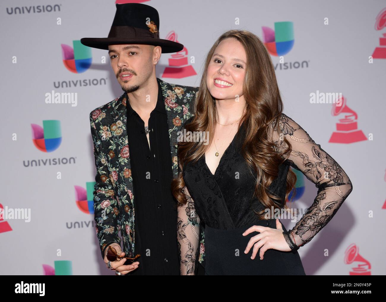 Jesse Huerta, left, and Joy Huerta, of Jesse & Joy, arrive at the 16th ...
