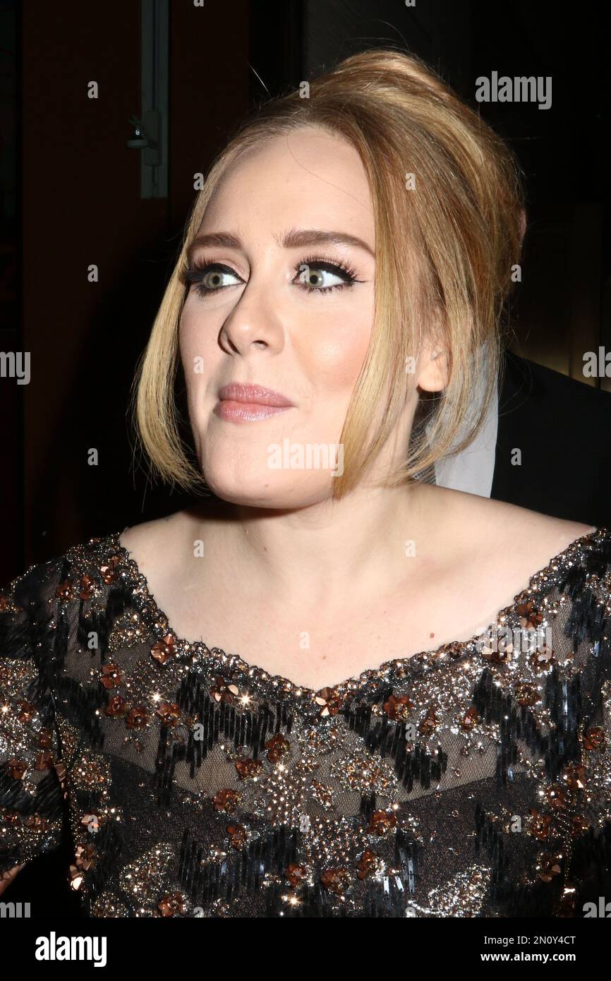 British singer Adele greets her fans after her concert at Radio City ...