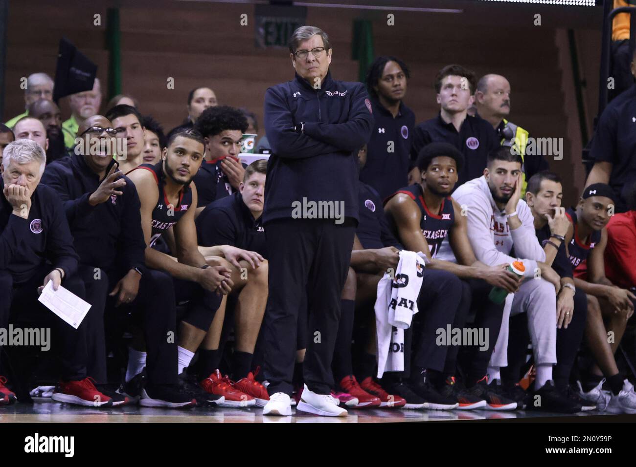 Texas Tech head coach Mark Adams looks on during a play against Baylor ...