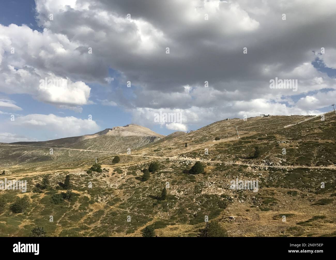 Mount Uludag Small Summit view (Zirvetepe) from hotel zone at summer in ...
